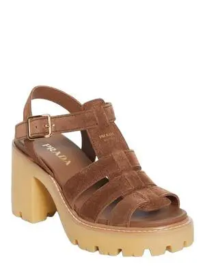 Prada Stride Platform Sandal - Cacao