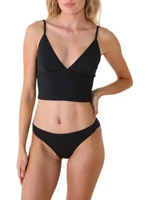 ANDIE Lanikai Crop Tankini Top - Black