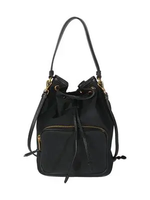 Prada Jacquard Logo Bucket Bag - Black
