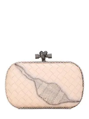 BOTTEGA VENETA Intrecciato Python Clutch