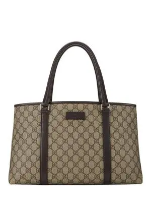 Gucci Gg Supreme Tote - Brown