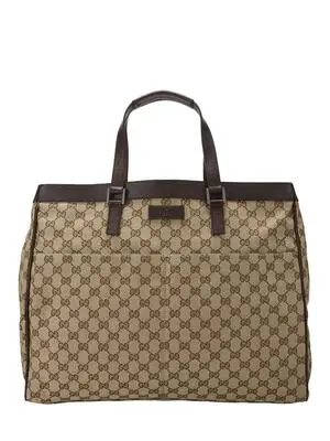 Gucci Original Gg Canvas Charmy Pocket Tote - Brown