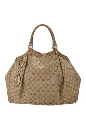 Gucci Original Gg Canvas Lurex Sukey Tote - Brown