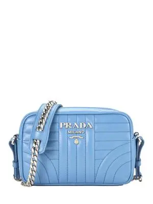 Prada Calfskin Diagramme Camera Bag - Blue