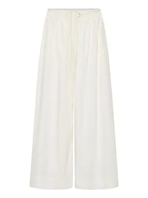 ST. AGNI Cotton Wide Leg Pants - White