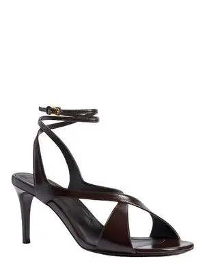 Khaite Liria Ankle Strap Sandal - 950 Dark Brown