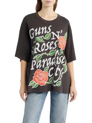 Daydreamer Guns N' Roses Paradise City Graphic T-shirt - Washed Black