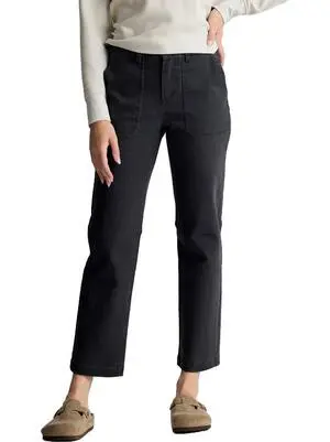FREE FLY Folly Straight-leg Ankle Stretch Cotton Twill Pants - Black Sand