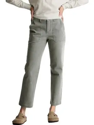 FREE FLY Folly Straight-leg Ankle Stretch Cotton Twill Pants - Smokey Olive