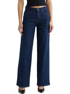 OPEN EDIT Mid-Rise Wide-Leg Jeans
