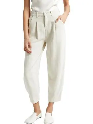 Emporio Armani Relaxed-fit Tapered-leg Pants - Solid White