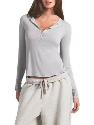 SKIMS Sheer Modal Henley Heather Grey