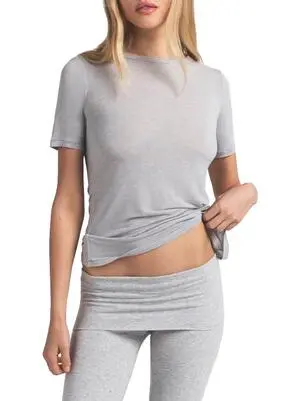 SKIMS Sheer Modal Long T-shirt - Heather Grey