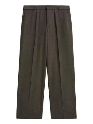 Cos Herringbone Relaxed-fit Wide-leg Trousers - Brown