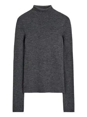 Cos Seamless Merino Wool Turtleneck Top - Black