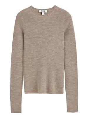 Cos Seamless Merino Wool Top - Beige