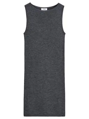 Cos Seamless Merino Wool Mini Dress - Gray