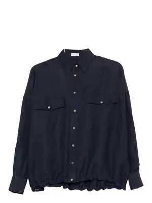 Brunello Cucinelli Linen Blend Shirt - Blue