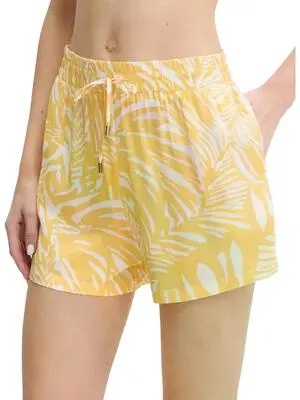 Melissa Odabash Leaf-print Drawstring Shorts - Yellow