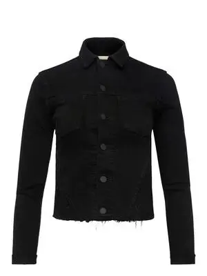 L'Agence Janelle Raw-cut Denim Jacket - Black
