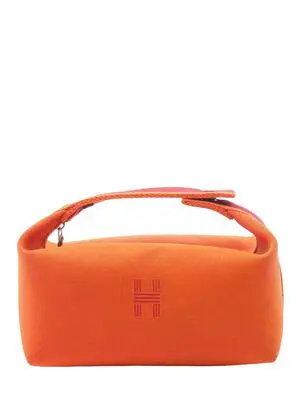 Hermès Toile Bride A Brac Case Vanity Bag - Orange