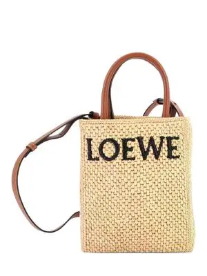 Loewe A5 Tote Raffia And Leather Crossbody Bag - Neutrals