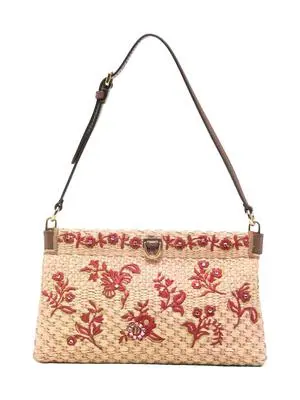 Etro Floral-embroidered Clutch - Neutrals
