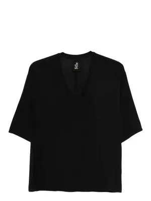 THOM KROM Short Sleeve V-neck T-shirt - Black