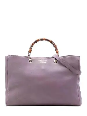 Gucci Large Bamboo Shopper Satchel - Purple