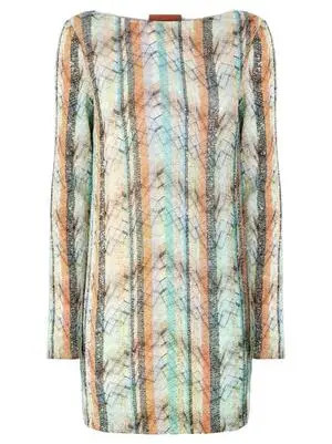 Missoni Long-sleeve Mini Dress - Neutrals