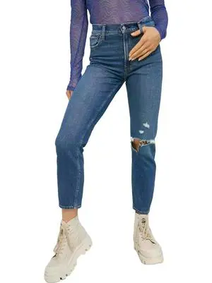 Abercrombie Ripped High-rise Skinny Jeans - Blue