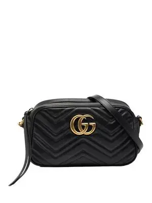 Gucci Gg Marmont Matelassé Leather Crossbody Bag - Black
