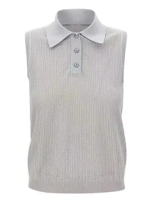 Eleventy Knitted Button Top - Grey
