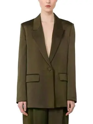 Max Mara Envers Satin Blazer - Green