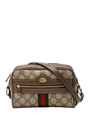 Gucci Mini Gg Supreme Ophidia Crossbody Bag - Brown