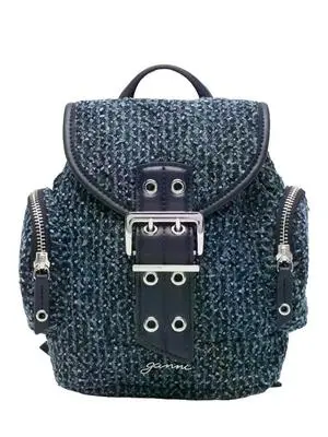 GANNI Buckle Zip Backpack - Blue