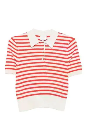 A.p.c. Striped Polo Sweater - Red