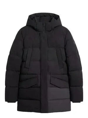 HESKIMO Hooded Flap-pocket Coat - Black
