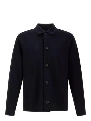 Herno Point-collar Buttoned Cardigan - Blue