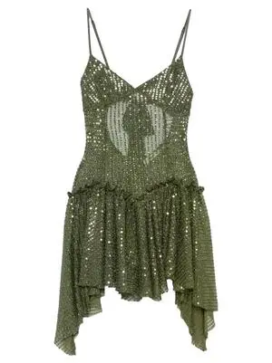 SIEDRES Lustina Sequin-detailed Mini Dress - Green