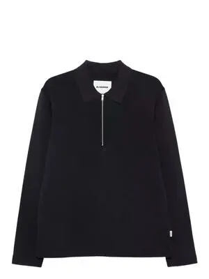 JIL SANDER Half-zip Long Sleeve Polo Shirt - Blue