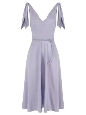 Elisabetta Franchi V-neck Midi Dress - Purple