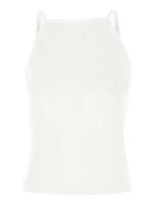 COURREGES Logo-embroidered Tank Top - White