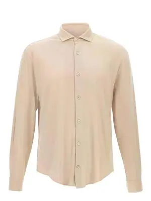Eleventy Double-button Collar Shirt - Neutrals