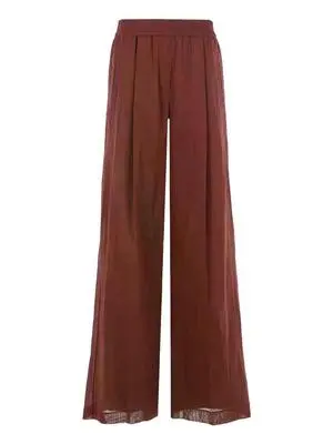 Brunello Cucinelli Pleated Wide Leg Trousers - Red