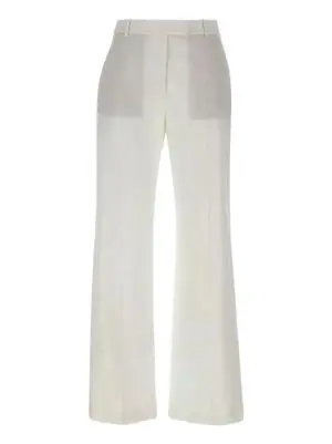 Eleventy Pleated Straight Leg Trousers - White