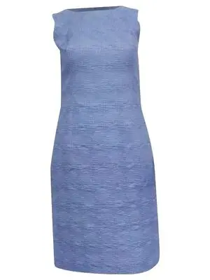 Oscar De La Renta Textured Sleeveless Midi Dress - Blue