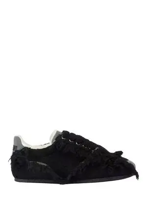Moschino Frayed-edge Sneakers - Black