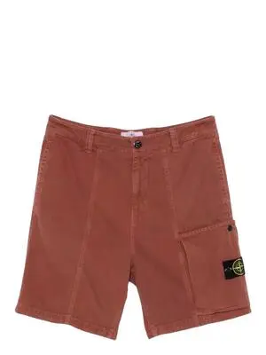 Stone Island Logo-patch Cargo Shorts - Red