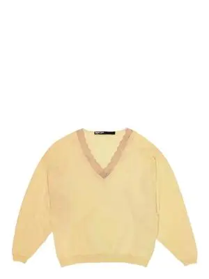 Bimba Y Lola Lace-detail V-neck Top - Yellow